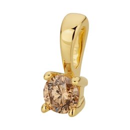 OROLINO Damen Kettenanh&auml;nger "585/- Gelbgold glanz 1 Brill. 0,10 ct. braun", one-size, 0,1 P2 = erkennbare Einschl&uuml;sse, Gold, 0,2 g, gold, Gold,