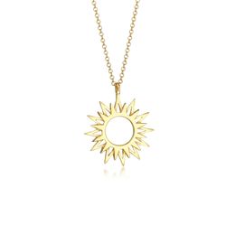Elli Damen Kette mit Anhänger "Sonne Sun Strahlen Astro Symbol 925 Silber", 45, ohne Stein, Silber 925 (Sterlingsilber), L: 45gold, Silber 925