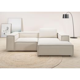 Ecksofa Home Affaire, B:246cm H:68cm T:171cm, wei&szlig;, 96% Polyester, 4% Nylon, Wohnzimmer, Sofas, "Watertown, kompakte L-Form, 246 cm breite f&uuml;r