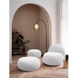 Polsterhocker Home Affaire, B:65cm H:35cm T:65cm, grau, 93% Polyester, 6% Acryl, Hocker, "Mithras I Lieferzeit nur 2 Wochen, passend zum Sessel