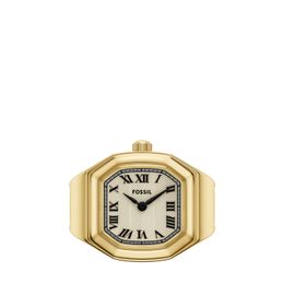 Fossil Damen Quarzuhr "HARLOW WATCH RING", gold, Armbanduhren, Armbanduhr, Damenuhr, Edelstahlarmband, analog