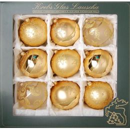 Weihnachtsbaumkugel, 10cm, gold, KREBS GLAS LAUSCHA, Weihnachtsbaumkugeln, mundgeblasen, goldfarben, &Oslash; ca. 10 cm