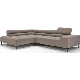 Ecksofa Home Affaire, B:321cm T:216cm, beige, 100% Polyester, Wohnzimmer, Sofas, "Ancona New, wahlweise motorische Sitztiefenverstellung, auch in