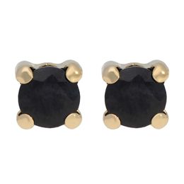 Firetti Paar Ohrstecker "Schmuck Geschenk Gold 375 Ohrschmuck Ohrringe Solitär", 7mm, Gelbgold 375gelbgoldfarben, schwarz, schwarz, Gelbgold 375,