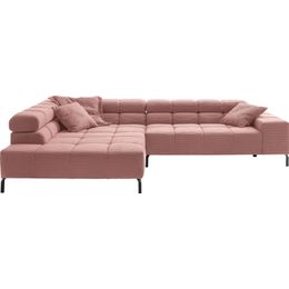 Ecksofa Home Affaire, B:321cm T:216cm, rosa, : 88% Polyester, 12% Polyacryl, Wohnzimmer, Sofas, "Ancona New, wahlweise motorische
