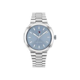 Tommy Hilfiger Damen Quarzuhr "GEORGIA"edelstahlfarben, graublau, Armbanduhren, Armbanduhr, Damenuhr, Edelstahlarmband, analog
