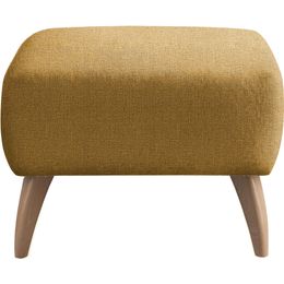 Polsterhocker Home Affaire, B:66cm H:44cm T:66cm, gold, 100% Polyester, Hocker, "Colori", Holzfu&szlig;farbe w&auml;hlbar, verschiedene Stoffe, hochwertige
