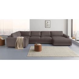 Wohnlandschaft Home Affaire, B:405cm H:84cm T:224cm, grau, 100% Polyester, Sofas, "Bloomfield, Mega Polsterprogramm, Breite 405cm, viel Platz,