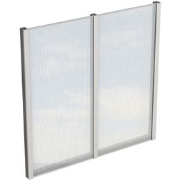 Skan Holz Carport-Seitenwand SKANHOLZ, B:193cm H:200cmschiefergrau, Holzwerkstoff, Gartenhaus-Seitenw&auml;nde, m. Polycarbonat, freistehend