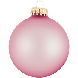 Weihnachtsbaumkugel "CBK50005, Weihnachtsdeko, Christbaumschmuck, Christbaumkugeln Glas", 6,7cm, rosa, KREBS GLAS LAUSCHA, Weihnachtsbaumkugeln