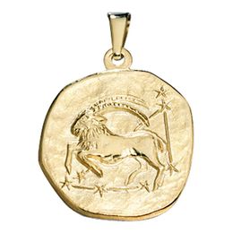Sternzeichenanh&auml;nger Jobo "Anh&auml;nger Sternzeichen", gelbgold 333, Schmuckanh&auml;nger, Damen, Steinbock, Gelbgold 333, 333 Gold rund