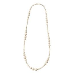 Damen Lange Kette "Ajala", wei&szlig;, Basic, Collezione Alessandro, Holz, Halsketten, aus Holzperlen in verschiedenen Gr&ouml;&szlig;en