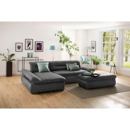 Ecksofa Home Affaire, B:300cm H:80cm T:172cm, grau, 100% Polyester, Wohnzimmer, Sofas, "Avesa L-Form", Wahlweise mit Armteilvertsellung und