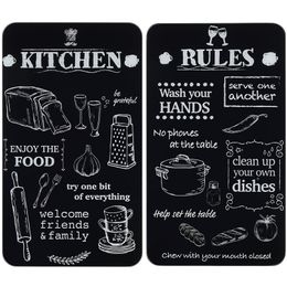 Maximex Herd-Abdeckplatte "Universal Modell KITCHEN RULES", B/H/L: 30cm x 52cm, schwarz-wei&szlig;, Herdabdeckplatten, f&uuml;r Induktions-, Glaskeramik-,