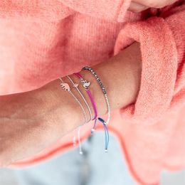 Glanzst&uuml;cke M&uuml;nchen Damen Armband "A1322", Silber 925 (Sterlingsilber), pink, GLANZST&Uuml;CKE M&Uuml;NCHEN, Silber 925 (Sterlingsilber), Armb&auml;nder, aus Sterling Silber