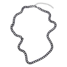 Edelstahlkette Urban Classics "Urban Classics Unisex Long Basic Chain Necklace", schwarz, Halsketten, Damen, onesize, Eisen, Edelstahlkette