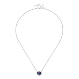 Smart Jewel Damen Collier "mit Zirkonia und blauem Kristallstein, Silber 925", 45cm, Silber 925 (Sterlingsilber)blau, Silber 925 (Sterlingsilber),