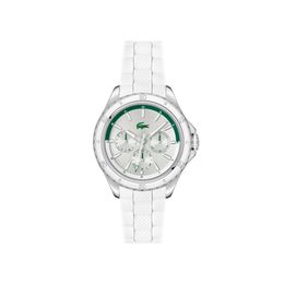Lacoste Damen Multifunktionsuhr "SANTORINI"wei&szlig;, silberfarben, Armbanduhren, Quarzuhr, Armbanduhr, Damenuhr, Silikonarmband, analog