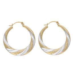 Firetti Paar Creolen "Schmuck Geschenk Gold 375 Ohrschmuck Ohrringe bicolor", 25mm, Gelbgold 375gelbgoldfarben, Gelbgold 375, Ohrringe