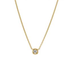 LYOMI Damen Kette mit Anh&auml;nger "585/- Gelbgold Bl&uuml;te synth. Diam. 0,25ct.", 42,0, 0,25, Gold, L: 42 B: 8mmgelb, Gold, B:8mm, Halsketten