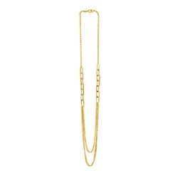Vivance Damen Collierkettchen "375/- Gelbgold 2-reihig Kettenmix", 45cm, Gold, L: 45 B: 3,5mmgelb, Gold, B:3,5mm, Halsketten