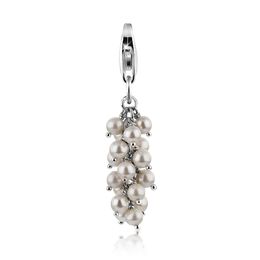 NENALINA Damen Charm Perle "Anh&auml;nger Drop S&uuml;&szlig;wasserzuchtperlen 925 Silber"silber, Silber 925 (Sterlingsilber), Charms