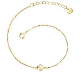 Glanzst&uuml;cke M&uuml;nchen Damen Gliederarmband "GSM4002"gelbgold, wei&szlig;, GLANZST&Uuml;CKE M&Uuml;NCHEN, Armb&auml;nder, mit Mondstein (synth.)