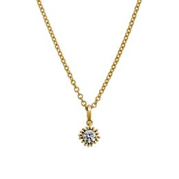 LYOMI Damen Kette mit Anh&auml;nger "585/- Gelbgold synth. Diam. 0,25ct.", 45,0cm, 0,25, Gold, L: 45 B: 7mmgelb, Gold, B:7mm, Halsketten