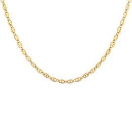 CAI CA&Iuml; Damen Collierkettchen "925 Silber vergoldet Kette Y-Kette Kaffeebohnenkette", 47cm, Silber 925 (Sterlingsilber), L: 47 B: 4mm, gelb, Silber 925