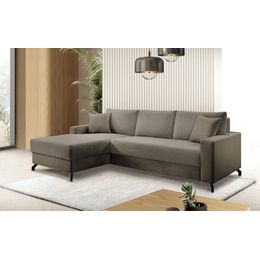 Ecksofa, B:247cm H:85cm T:162cm, braun, exxpo - SOFA FASHION, Wohnzimmer, Sofas, "Quattro schlicht & zeitlos, bequem, L-Form, B/T: 247/162 cm",