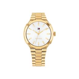 Tommy Hilfiger Damen Quarzuhr "GEORGIA"goldfarben, Armbanduhren, Armbanduhr, Damenuhr, Edelstahlarmband, analog