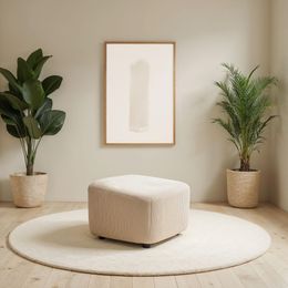 Polsterhocker Home Affaire, B:56cm H:40cm T:60cm, beige, 100% Polyester, Hocker, "HETTY, passender Hocker zum Drehsessel HETTY, 56 x 60 x 40 cm", mit