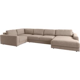 Wohnlandschaft Home Affaire, B:405cm H:84cm T:224cm, beige, 100% Polyester, Sofas, "Bloomfield, Mega Polsterprogramm, Breite 405cm, viel Platz,