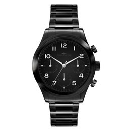Fynch-Hatton Damen Chronographschwarz, Armbanduhren, Quarzuhr, Armbanduhr, Damenuhr, Edelstahlarmband, analog