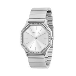 Tamaris Damen Quarzuhr, silber, Armbanduhren, Armbanduhr, Damenuhr, Edelstahlarmband, analog, Zirkonia (synth.)