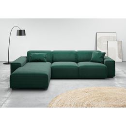Ecksofa Home Affaire, B:294cm H:71cm T:191cm, gr&uuml;n, 95% Polyester, 5% Nylon, Wohnzimmer, Sofas, "Glimminge auch in Breitcord, Feincord, Boucl&eacute; + Easy