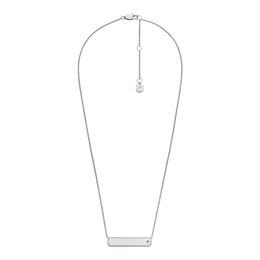 Fossil Damen Kette mit Anh&auml;nger "Schmuck Geschenk Edelstahl Halsschmuck SADIE", Edelstahl, L: 45,5 B: 1mmedelstahlfarben, kristallwei&szlig;, Edelstahl,