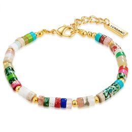 YOKOAMII Damen Armband "Y21", Materialmix, gelb, Materialmix, Armb&auml;nder, Armband gelbgold bunt