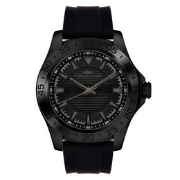 Fynch-Hatton Damen Quarzuhrschwarz, schwarz, Armbanduhren, Armbanduhr, Herrenuhr, Silikonarmband, analog