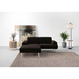 Ecksofa Home Affaire, B:192cm H:83cm T:176cm, braun, 100% Polyester, Wohnzimmer, Sofas, "Swift Scandic Design, komfortabler Federkern, Breite 192cm,