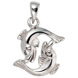 Sternzeichenanh&auml;nger Jobo "Anh&auml;nger Sternzeichen", silber 925, Schmuckanh&auml;nger, Damen, Fische, Silber 925 (Sterlingsilber), 925 Silber rhodiniert