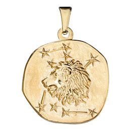 Sternzeichenanh&auml;nger Jobo "Anh&auml;nger Sternzeichen", gelbgold 333, Schmuckanh&auml;nger, Damen, L&ouml;we, Gelbgold 333, 333 Gold rund