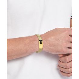 Tommy Hilfiger Damen Edelstahlarmband "NAUTICAL MESH", 19cm, Edelstahlgelbgoldfarben, blau, Edelstahl, Armb&auml;nder