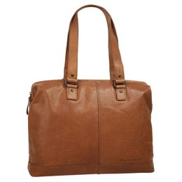 SPIKES & SPARROW Damen Shopper "LAPTOP SHOULDERBAG", SPIKES & SPARROW, braun, Leder, unifarben, Taschen, echt Leder