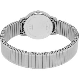 s.Oliver Damen Quarzuhr, silber, Armbanduhren, Armbanduhr, Damenuhr, Edelstahlarmband, Flexband, Zugband