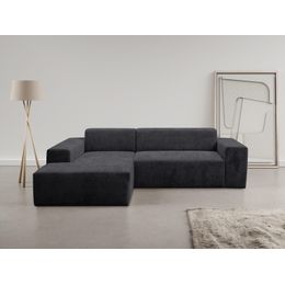 Ecksofa OTTO HOME, B:253cm H:70cm T:188cm, grau, 100% Polyester, Wohnzimmer, Sofas, "Zeus-L modern & zeitlos, Breite 253 cm, bequemes Sofa", Curvy