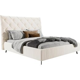 Polsterbett Home Affaire, B:176cm H:143cm L:254cm, beige, 100% Polyester, Betten, "Maxime, in 4 Breiten bis 200cm, auch in Leder", Kopfteilhöhe 143