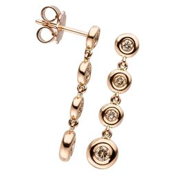 Jobo Damen Paar Ohrh&auml;nger "Ohrringe Ros&eacute;goldohrringe 24 mm lang", SI = kleine Einschl&uuml;sse, Diamanten Ros&eacute;gold 585ros&eacute;gold 585, Diamanten, Ros&eacute;gold