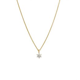 LYOMI Damen Kette mit Anh&auml;nger "585/- Gelbgold 7 synth. Diam. 0,13ct.", 45,0cm, 0,13, Gold, L: 45 B: 5,4mmgelb, Gold, B:5,4mm, Halsketten