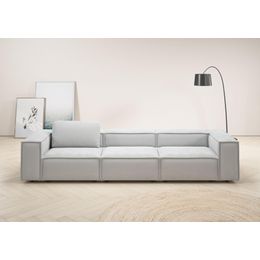 3,5-Sitzer Home Affaire, B:336cm H:68cm T:98cm, grau, 94% Polyester, 6% Nylon, Sofas, "Watertown, modernes Big-Sofa XXL, 336 cm Breite, auch in